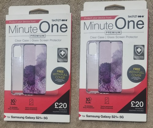 2xTech21 Minute One Premium Clear Case with Glass Screen Protector for ...