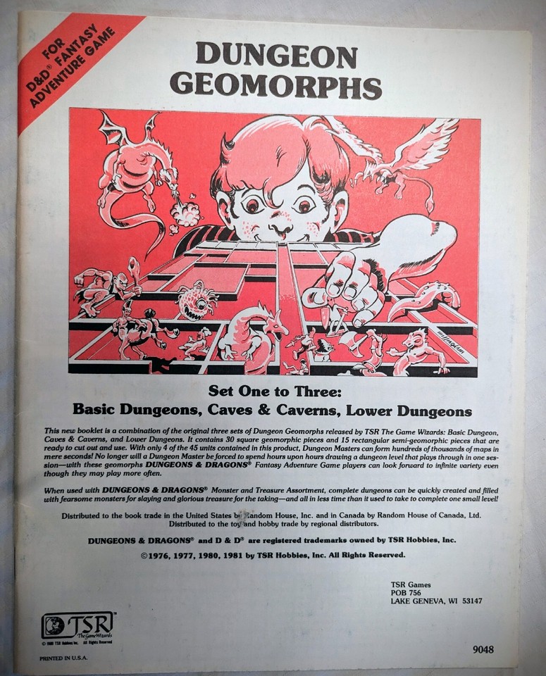 Dungeons & Dragons Basic Set Holmes 1978 4th § B1 B2 Geomorphs & Dice ...
