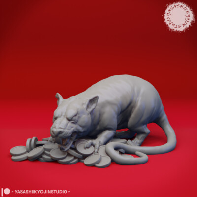 Maks (Giant Rat) - 32/54mm Miniature for Tabletop RPGs (DnD, D&D ...