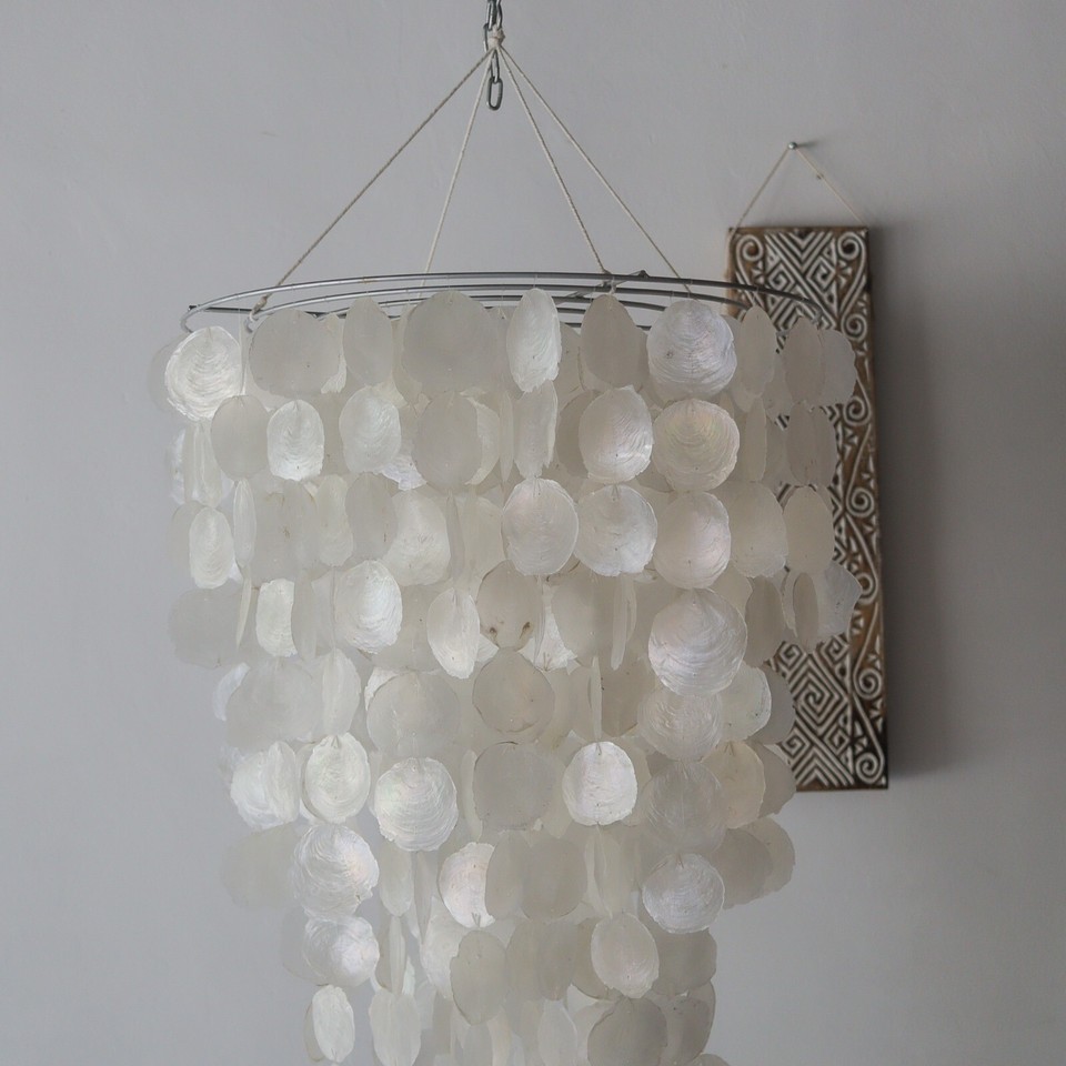 Capiz Pendant Light, Capiz Shell Chandelier Decoration Diameter 50 cm ...