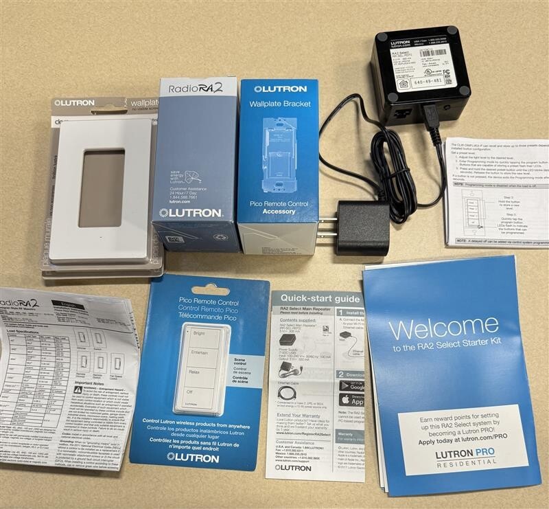 Lutron RR-SEL-KIT-1 RA2 Select Starter Kit New Open Box: Needs One ...