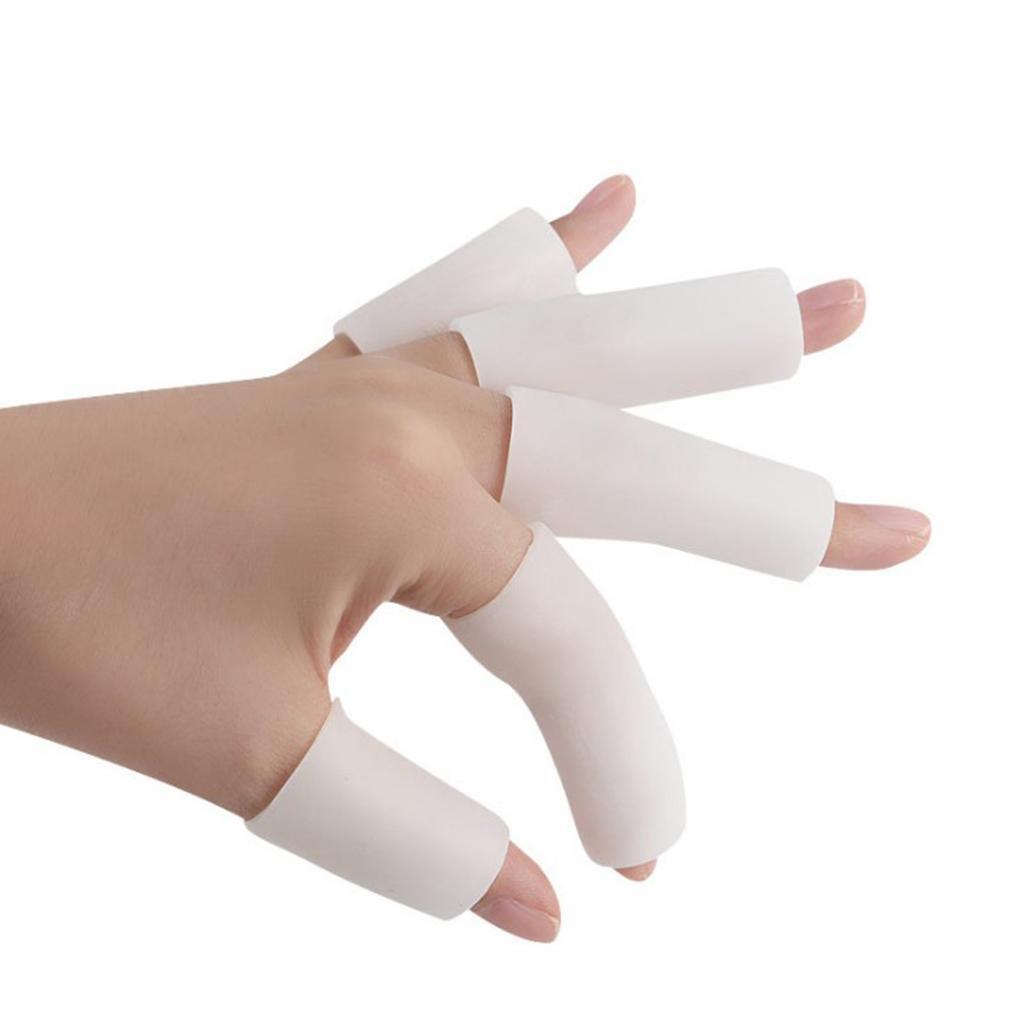 5 x 10pcs Silicone Gel Finger Brace Splint White and Skin | eBay