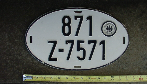 Vintage West Germany German Oval License Plate Stuttgart Hauptzollamt ...