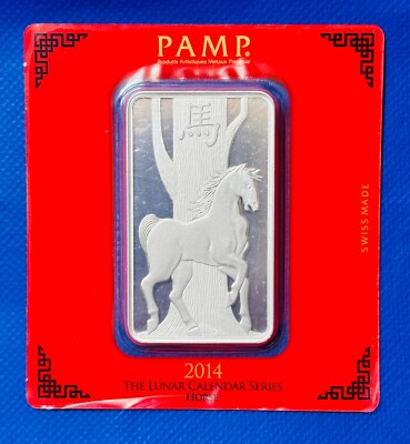 2014 Year of the Horse - Pamp Suisse 100g Silver Bar | eBay