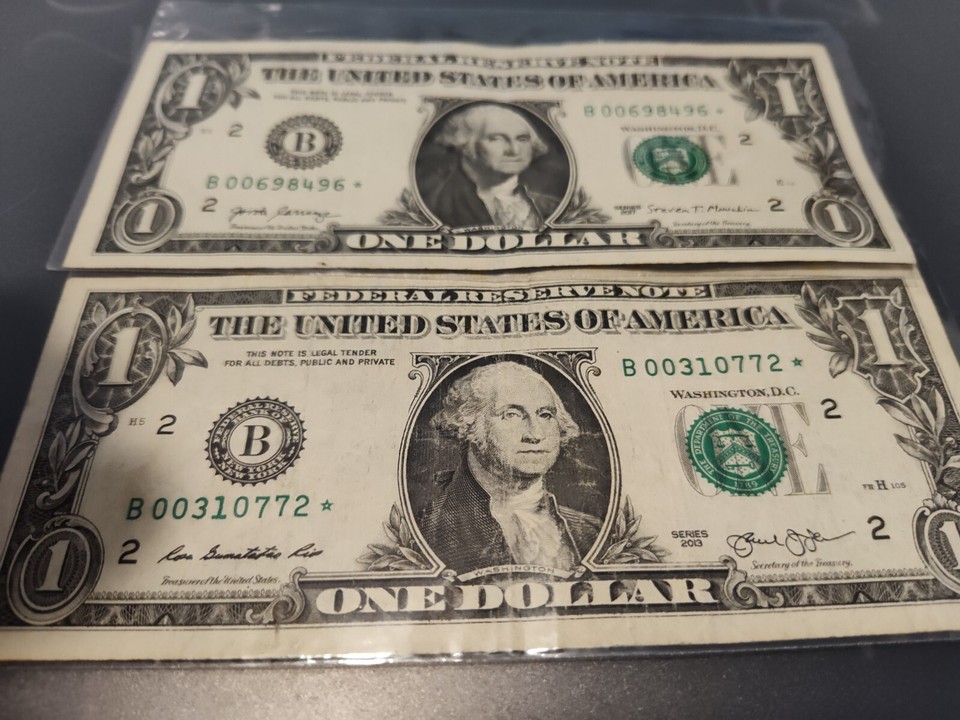 🔥🔥🔥🌟🌟🌟 2013 B $1 Star Notes Duplicated Serial Number 🌟 | eBay