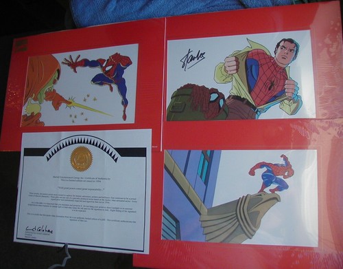Spider-Man Set of 3 Animated Cel Prints 10X14 Signed by Stan Lee ...