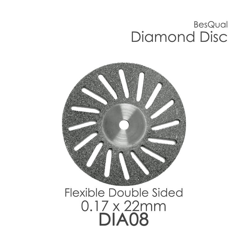 Dental Lab 3-piece Diamond Disc Dia-8 Slotted 22mm x 0.17mm for ...