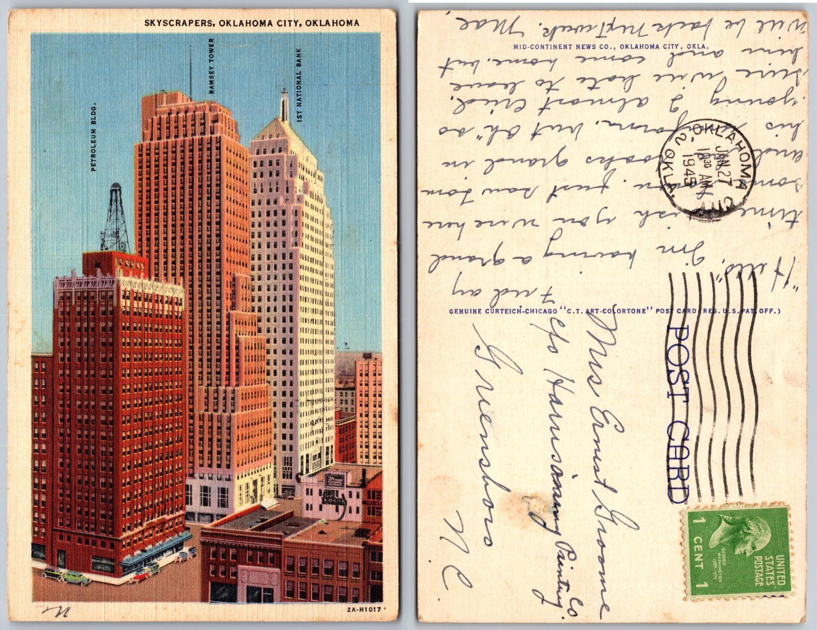 Skyscrapers Oklahoma City Oklahoma Postcard | eBay UK