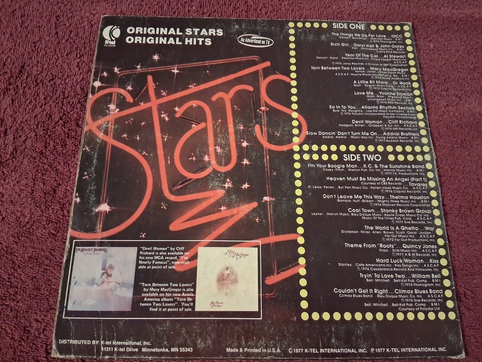 K-Tel, Stars, TU2530, G+, 1977, Kiss, KC Sunshine Band, Hall & Oates | eBay