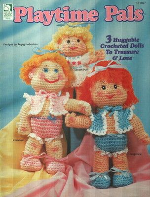 NEW PLAYTIME PALS 3 HUGGABLE DOLLS TO TREASURE CROCHET PATTERN BOOK | eBay