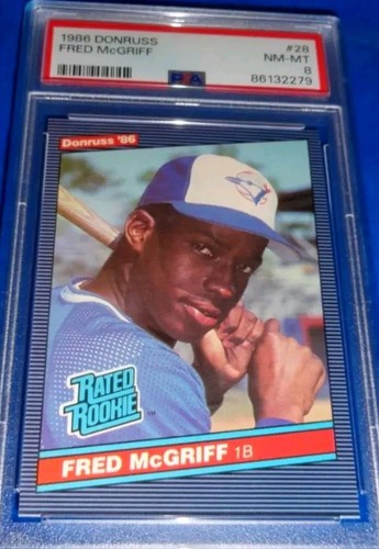 1986 Donruss Rated Rookie Fred McGriff Card #28 PSA 8 NM-MT | eBay