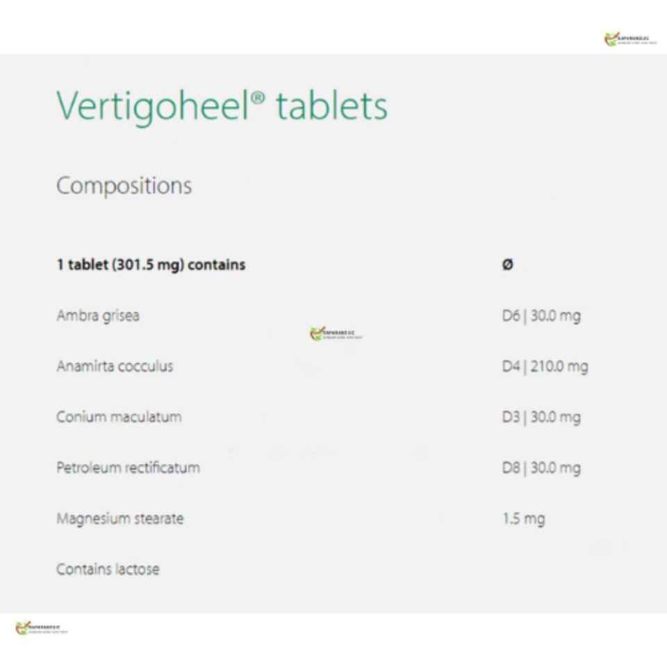 Vertigoheel HEEL 50 tab vertigo , dizziness , tinnitus , motion 1/3/5 ...