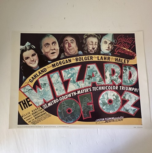 The Wizard of Oz (1939) Judy Garland Vintage Movie Poster LITHO 28x20 ...