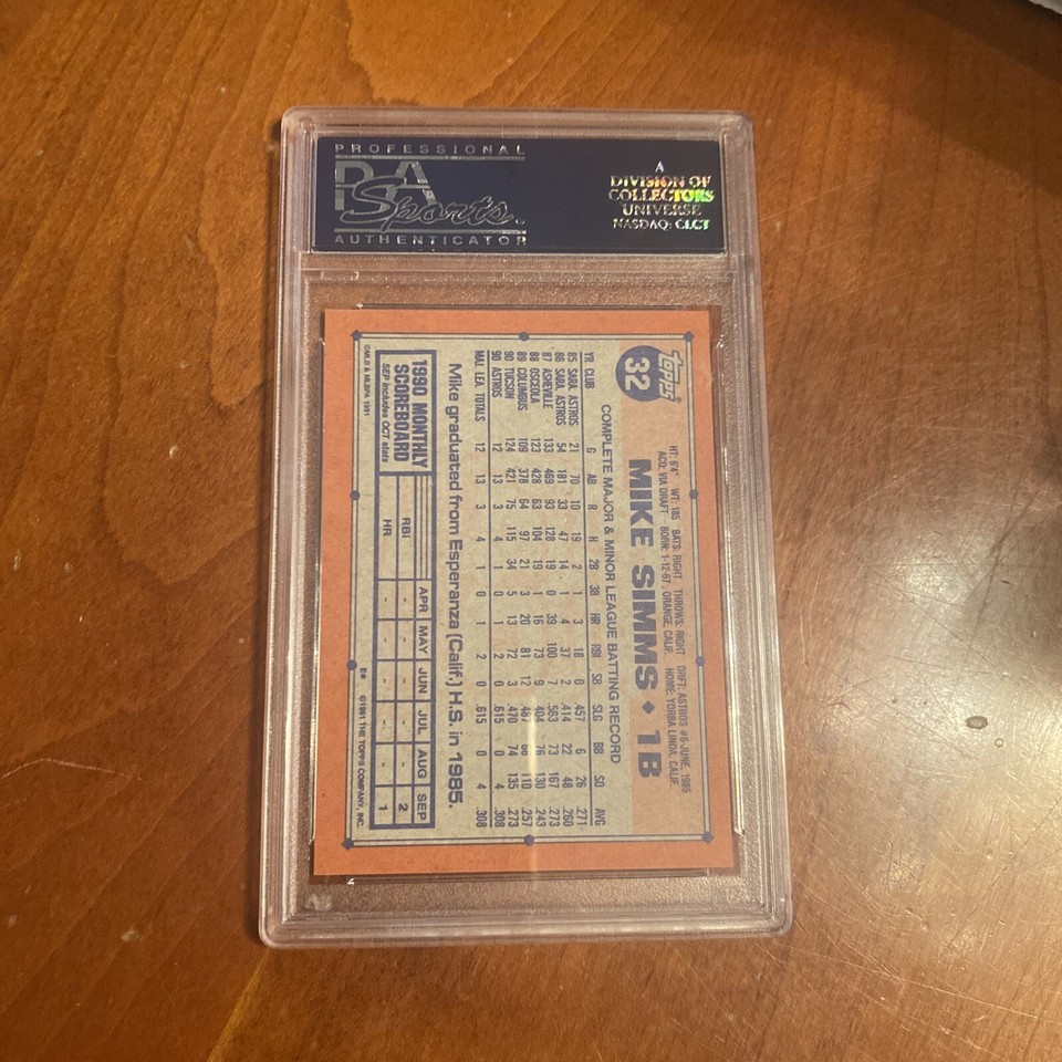 1991 Topps Desert Shield #32 MIKE SIMMS PSA 8 RARE TO SEE HIGH GRADE ...