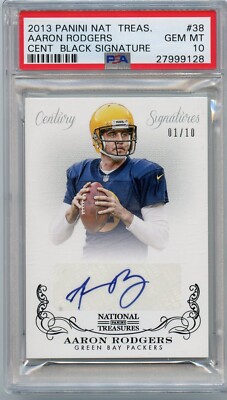 2013 Panini National Treasures Signatures Aaron Rodgers Auto #01 /10 ...