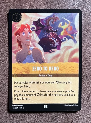 Zero To Hero Lp-NM Cold Foil Lorcana TCG Rise of the Floodborn Uncommon ...