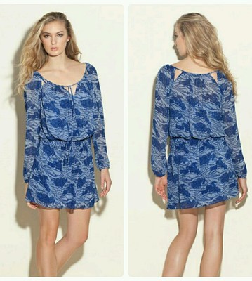 Guess DAISY WAVEPRINT DRESS Small | eBay