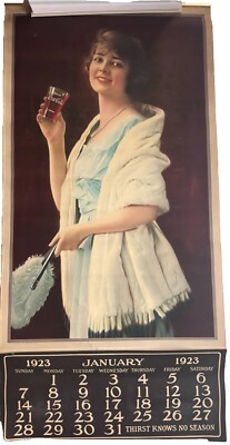 Original 1923 Flapper Girl With Glass Coca Cola Calendar | eBay
