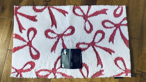 Tahari Pink White Bow Bathroom Bath Rug 21"x34" | eBay