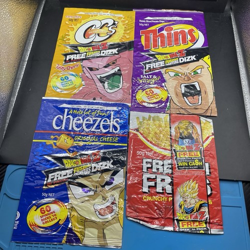 4X DBZ Dragonball Z Tazo Dizk 2003 Series 3 Vintage Chip Packet RARE ...
