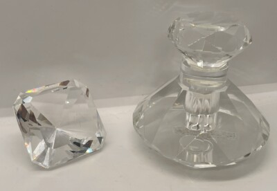 Lot of Crystal Perfume bottle with dabber And crystal Oleg Cassini Has ...