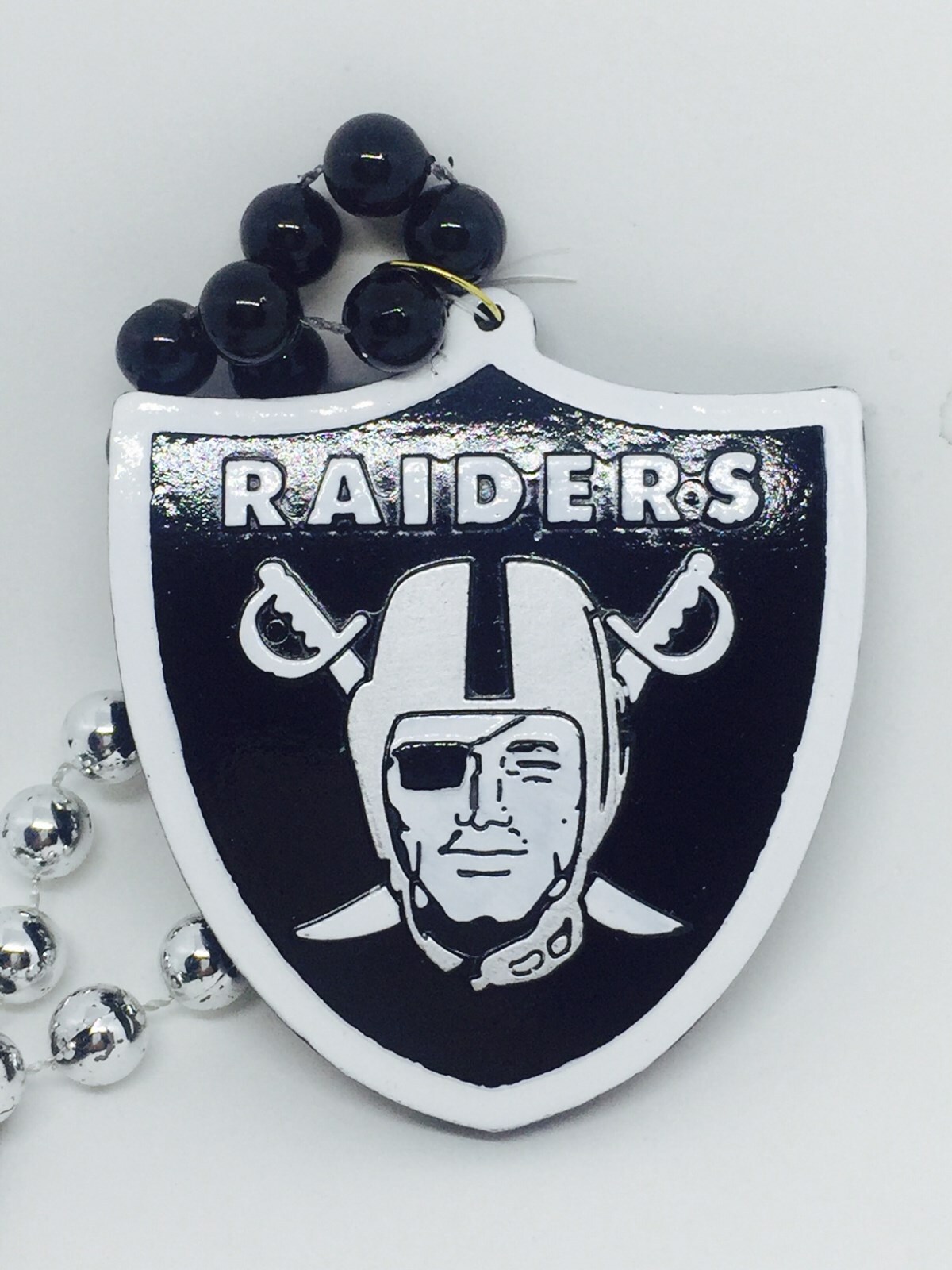Oakland Raiders NFL Mardi Gras Beads With Medallion Rico Industries ...