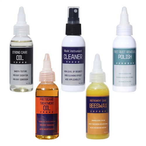 Guitar Cleaning All IN ONE Kit Fretboard Lemon Oil Guitar Polish String ...