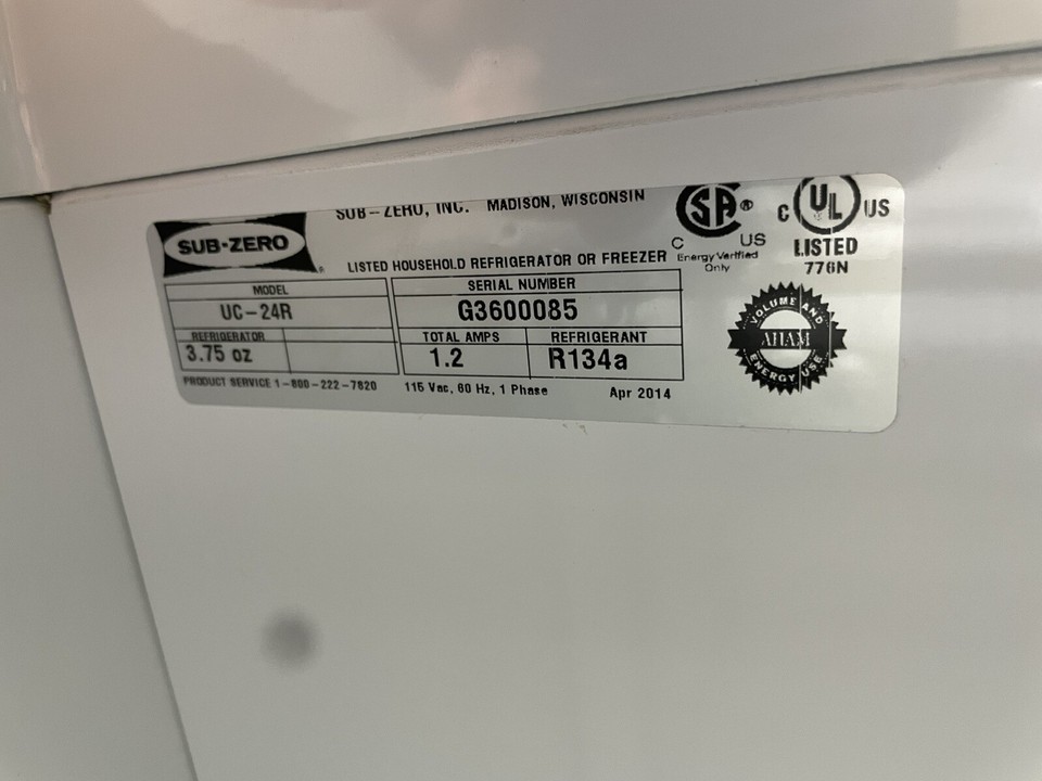 Sub Zero under-counter refrigerator UC-24R panel ready | eBay