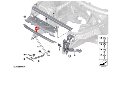 NEW BMW X5 G05 FRONT TOP RADIATOR CORE SUPPORT CONNECTION 51647421707 ...