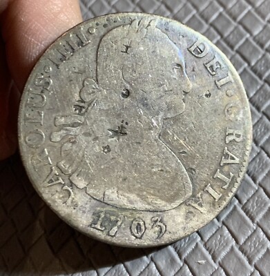 ALTERED DATE 1703 MO MEXICO 8 REALES SILVER COIN WITH CHINESE CHOPMARK ...