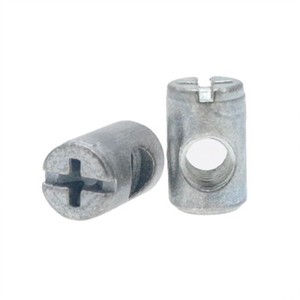 Pack of 25 Cross Dowel Barrel Nuts, Fixings For Wood, Threaded Fixing ...