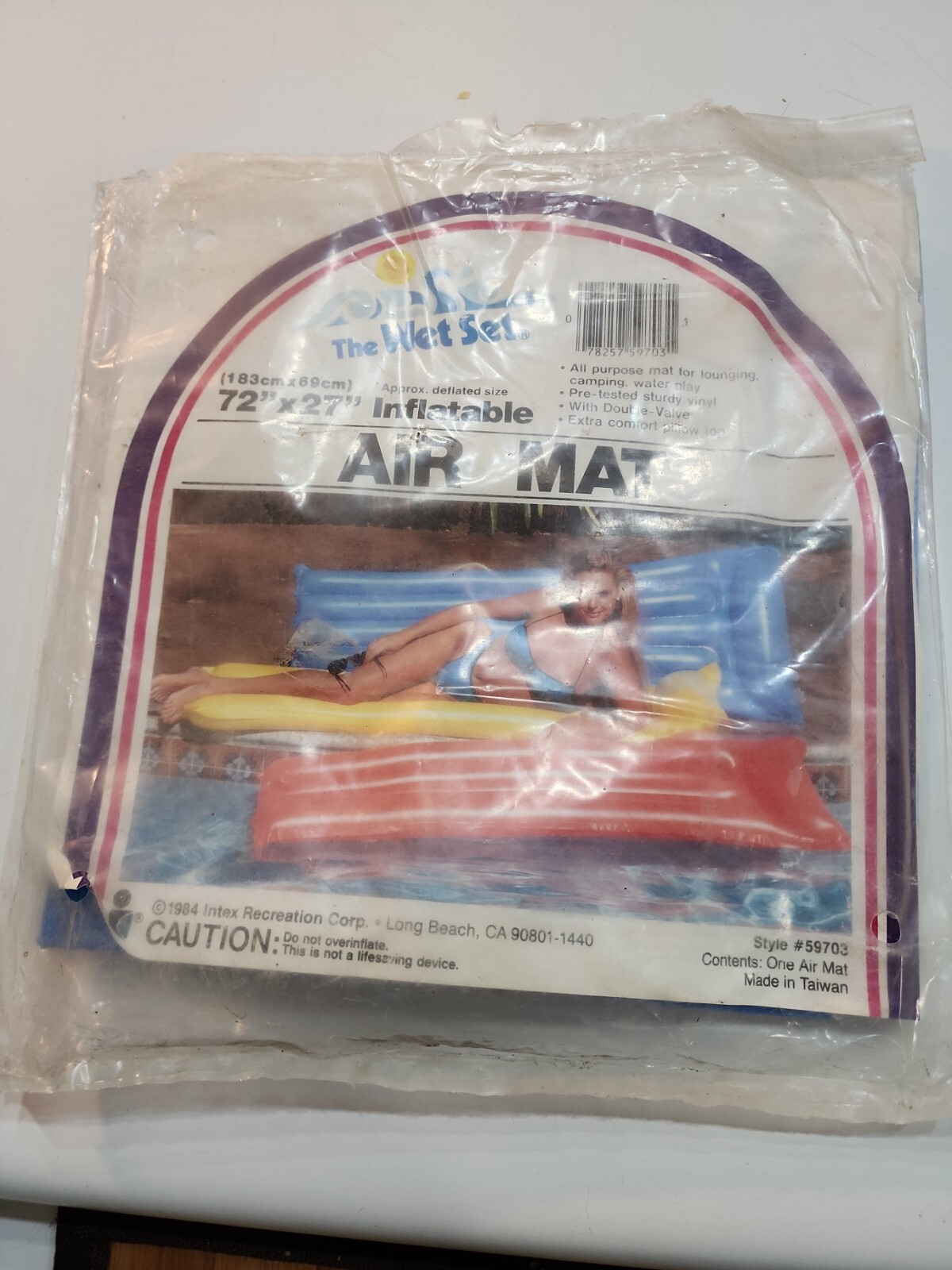 Vintage The Wet Set Action Mat Vinyl Pool Float Inflatable 1984 72 X 27 ...