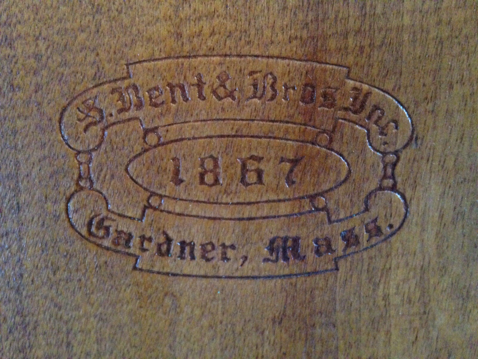 Vtg S BENT & BROS. Rocking Chair 8 Brace Back w Tail Support Windsor ...