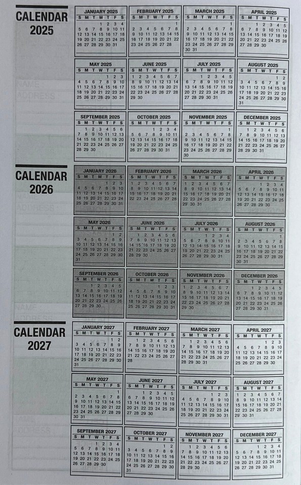 2025 5x8 Monthly Planner Purse Calendar Agenda Appointment Diary (10x8 ...