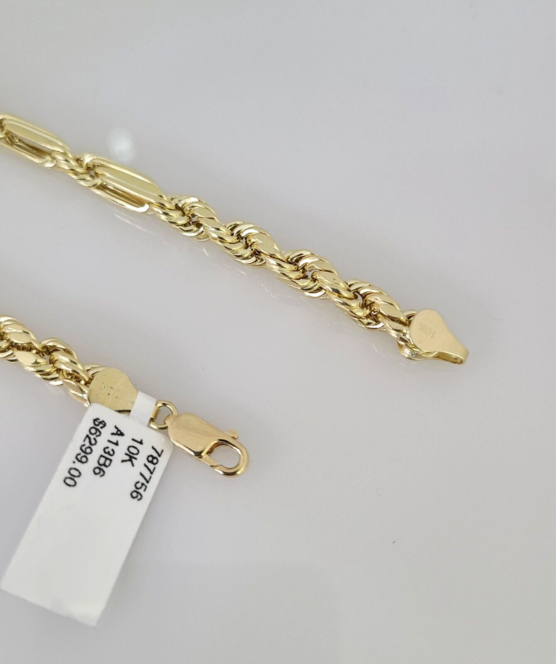 Real 10K Gold Mens Milano Rope Chain Necklace 6mm 18-30in 10kt Yellow ...