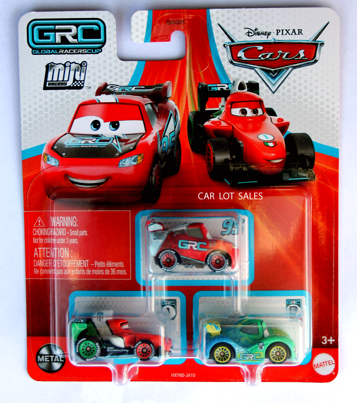2024 Disney Pixar Cars 3 Pack Mini Racers GRC Lightning Francesco Carla ...