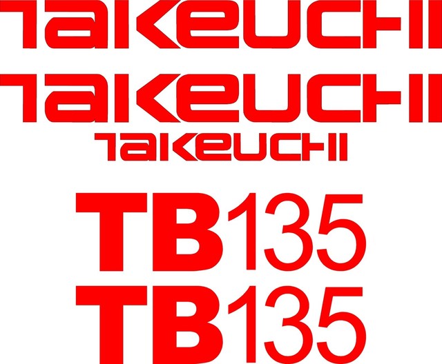 Takeuchi Decal Set for Tb135(decals Stickers Kit Loader Excavator) for ...