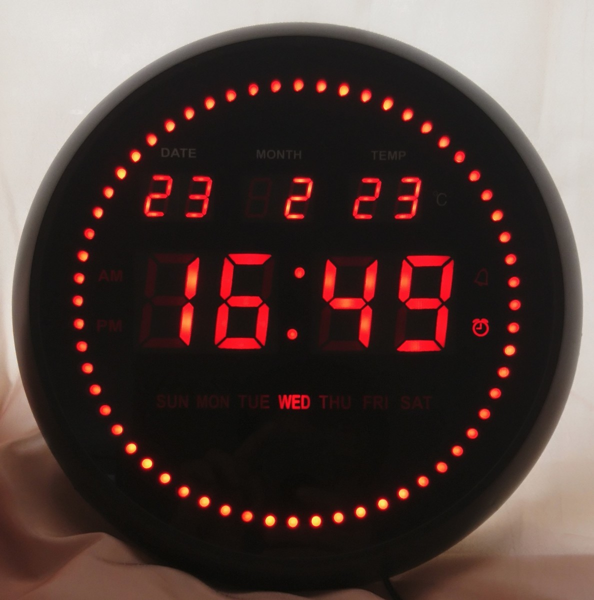 Round Digital Wall Clock Buy Arus Black Plastic Round Digital Wall