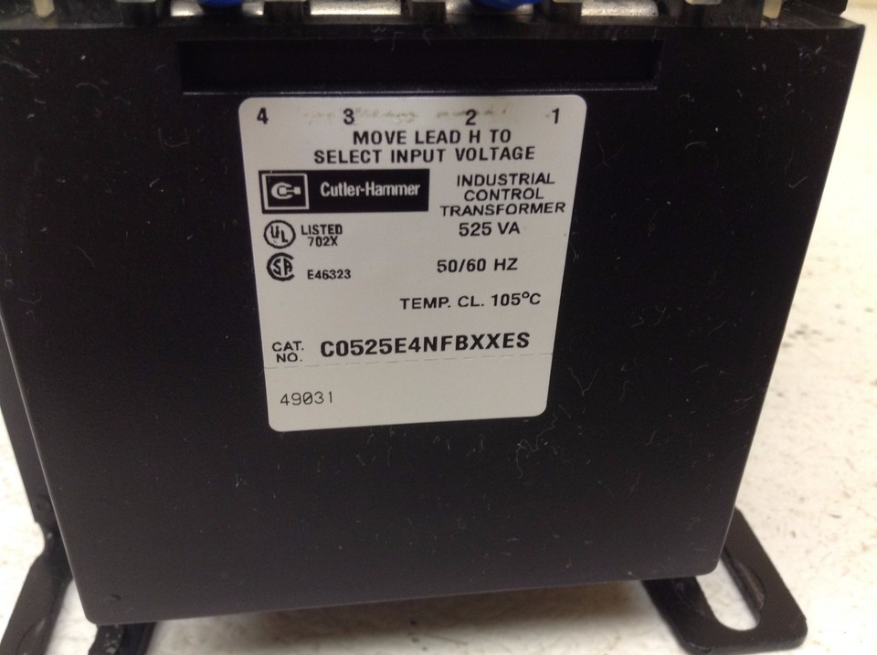 Eaton Cutler Hammer C0525E4NFBXXES 525 VA Single Phase Transformer .525 ...