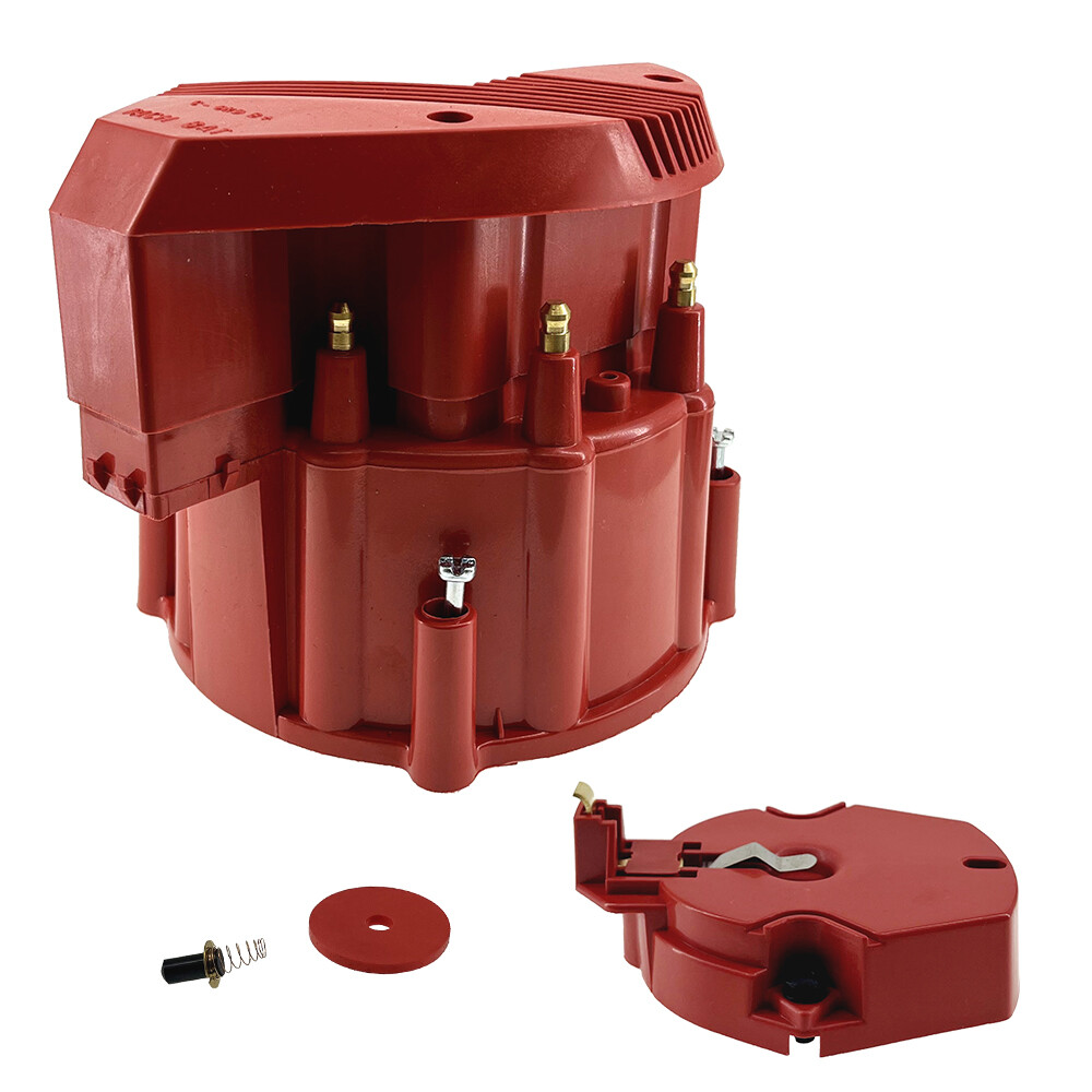 Chevy GM Red HEI Large Distributor Cap Rotor Kit SBC BBC 305 327 350 ...