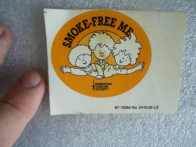 American Cancer Society Sticker "Smoke Free Me" from 1970s | eBay