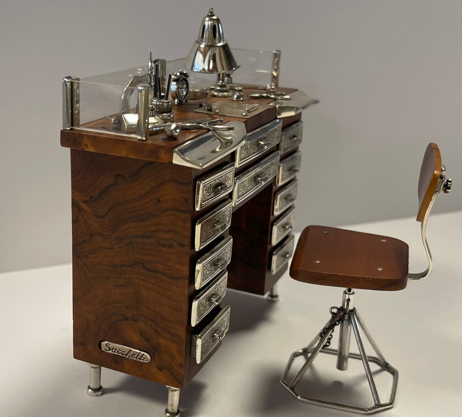 Sacchetti Miniature .925 Sterling Silver Watchmaker Workbench. | eBay
