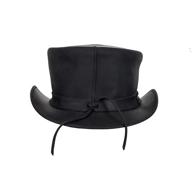 Steampunk Deadman Top Hat Genuine Black Naked Cowhide Leather | eBay