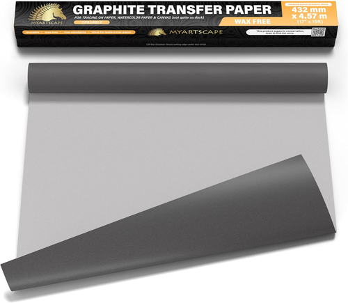 Graphite Transfer Paper Roll, Wax-Free, 17" x 15ft Transfer Paper Roll ...