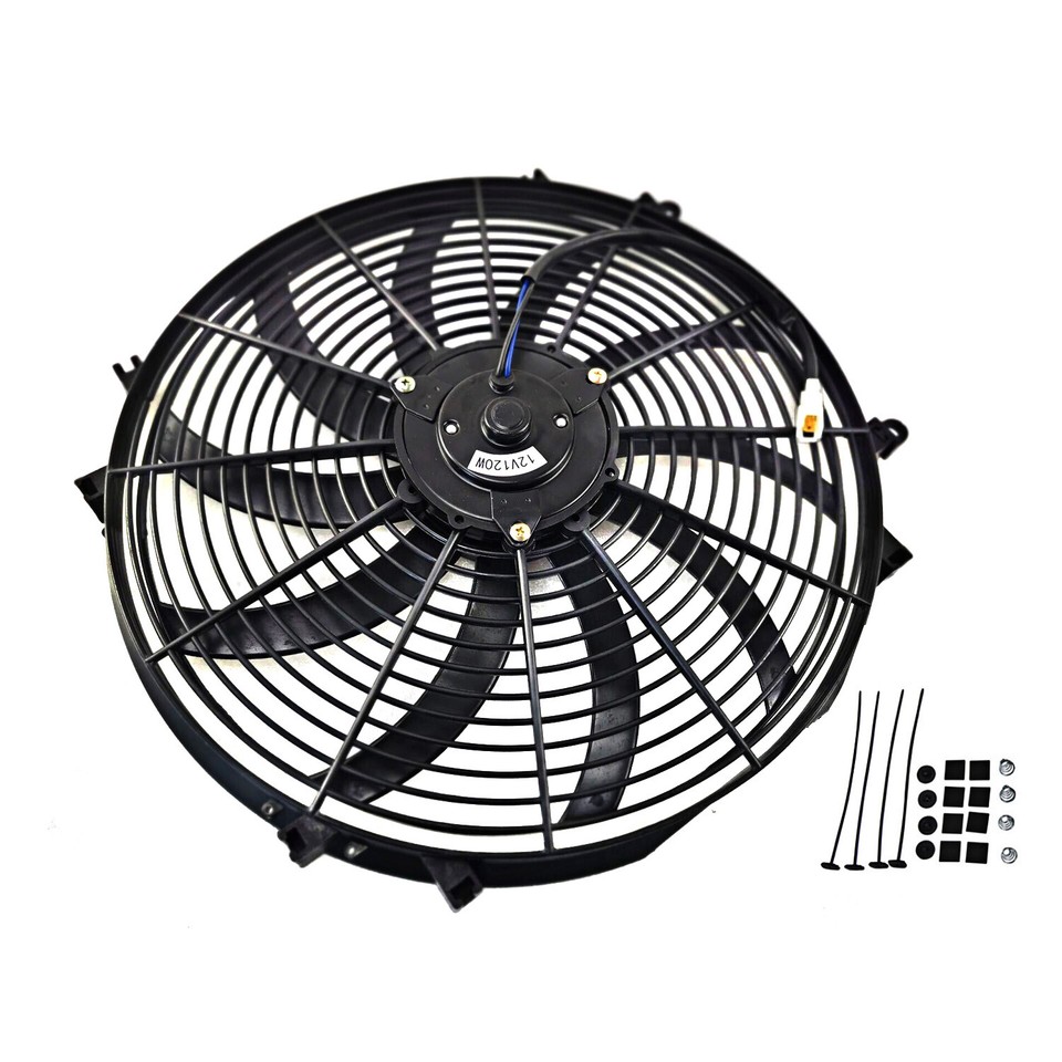 16" Universal Slim Fan Push Pull Electric Radiator Cooling 12V Mount ...