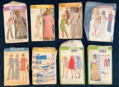 LOT of 8 Simplicity 70s Vintage Patterns - Cut - Misses'/Women's ...