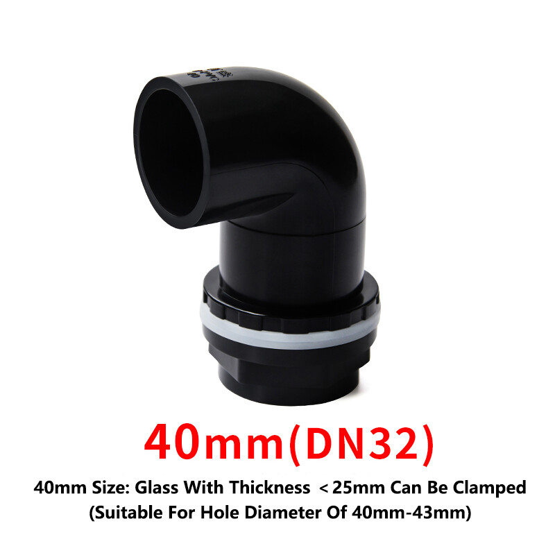 PVC 90° Elbow Pipe Fittings 20mm~50mm Tank Connector Bulkhead For ...