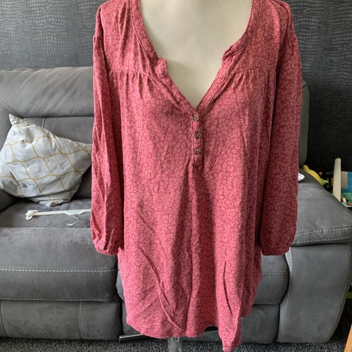 Ladies Pink Floral 3/4 Sleeved Top Size 24 From Nutmeg | eBay UK