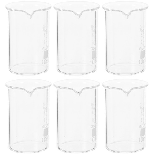 6pcs Glass Measuring Beakers Chemistry Laboratory Beakers Glassware Set ...