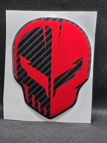 Corvette C8 Jake Skull Fender Badge 3D Domed Emblem Carbon Fiber Red | eBay